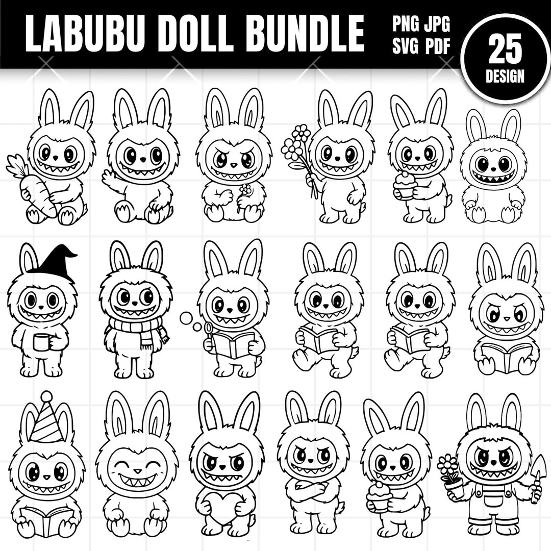 Labubu Designs SVG Bundle, Labubu Clipart, Labubu Png,labubu Sticker ...