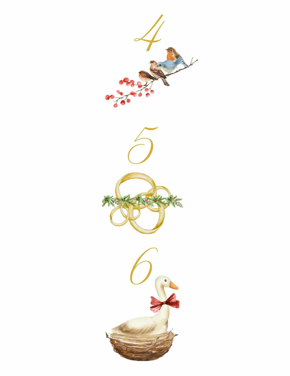 12 Days of Christmas Clipart: Holiday Scrapbooking Images (PDF PNG ...