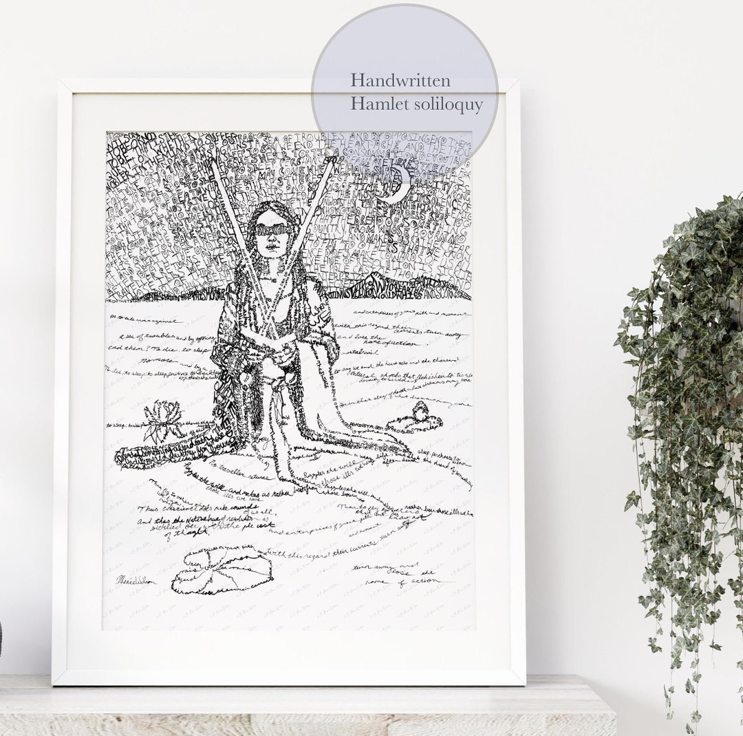 Shakespeare Hamlet Prints, Handwritten Word Artwork, Tarot Wall Art - Etsy