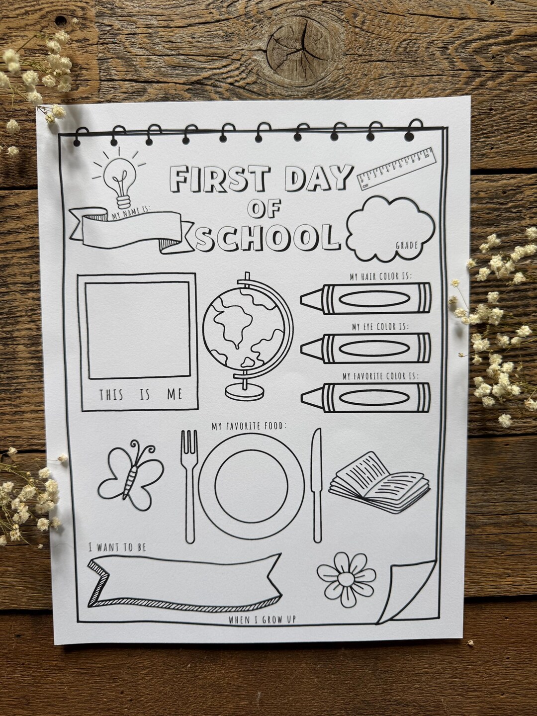 8-pk Back to School Printable Coloring Sheets - Etsy