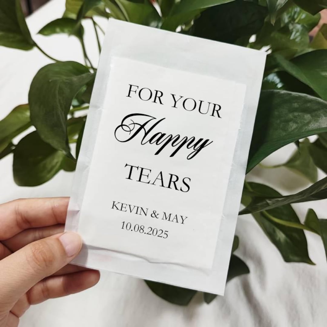 Personalized Wedding Tissue Packets: Happy Tears Favour - Etsy