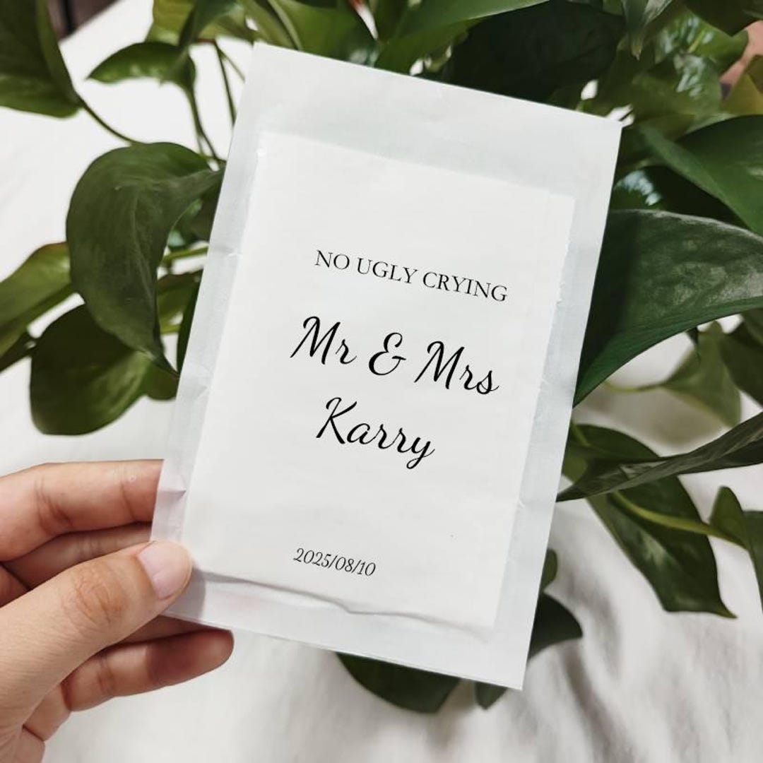 No Ugly Crying Tissues Packs, Personalised Tissue Packs, Tissue Wedding ...