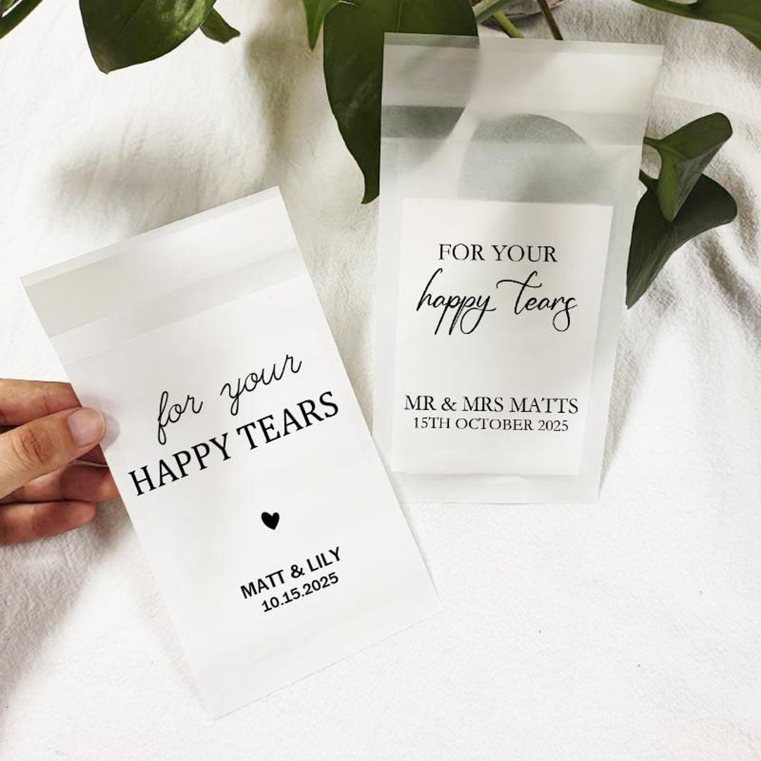 Personalized Wedding Tissue Packets: Happy Tears Favors - Etsy