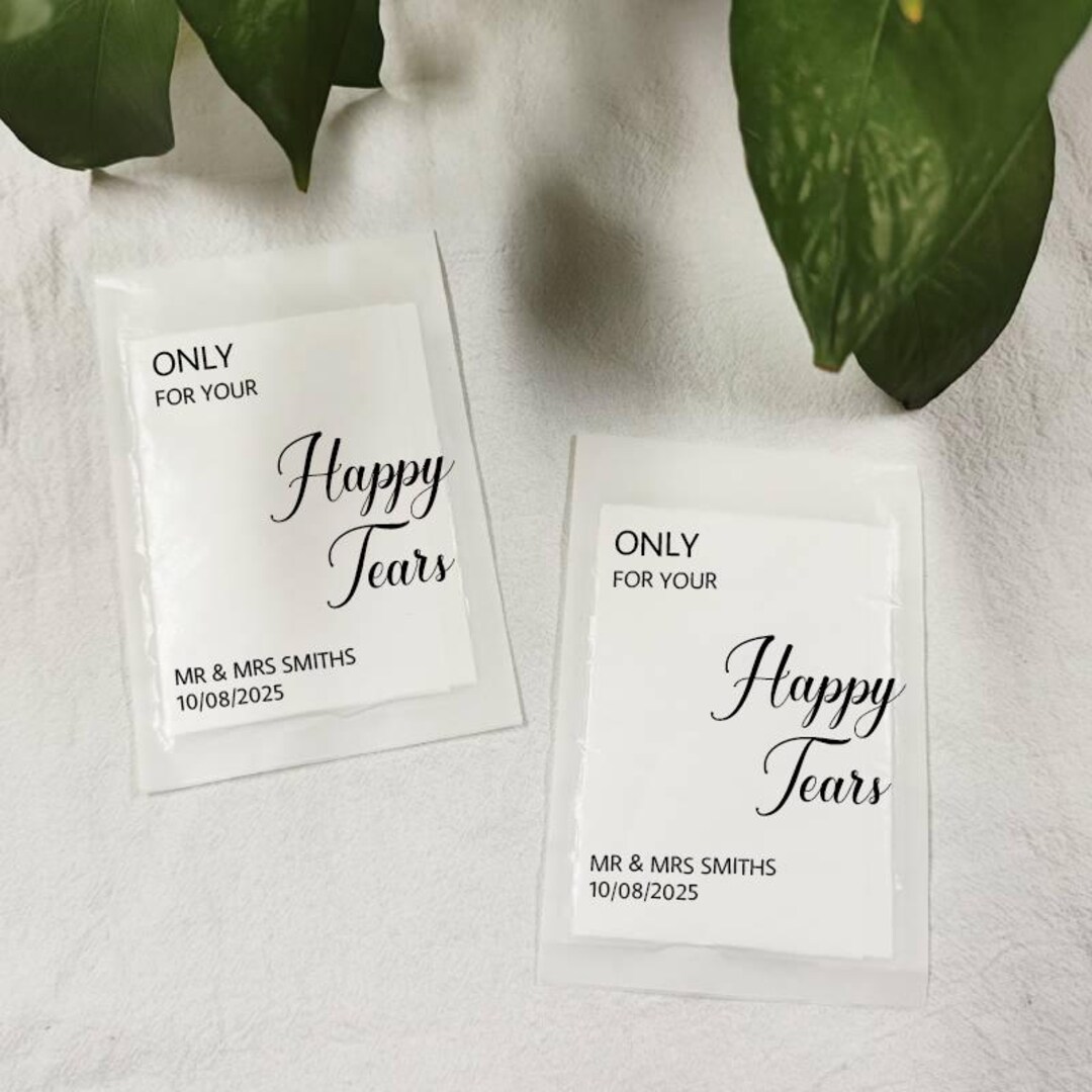 Personalized Wedding Tissue Packets: Happy Tears Favors - Etsy