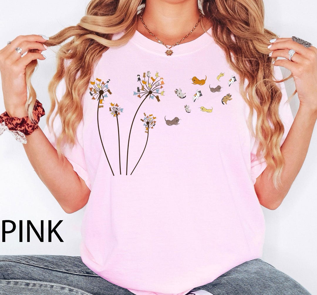 Cats Flower Fly Dandelion Shirt, Cute Cat Lover T-shirt, Cat Lover Gift ...