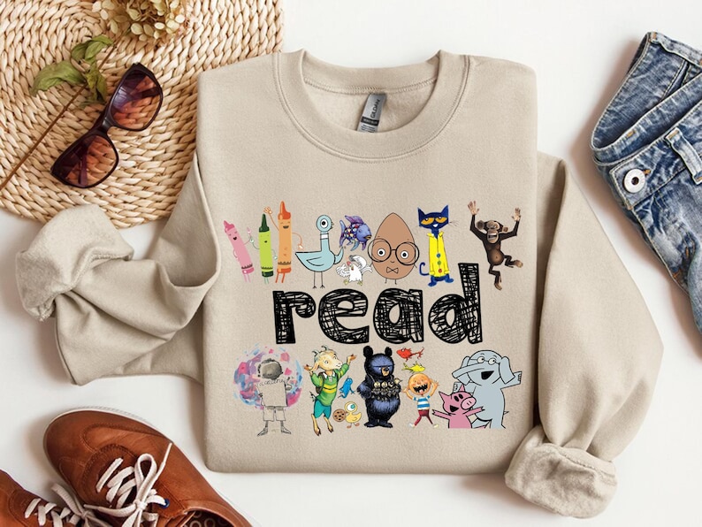 Read Children Books Sweatshirt, Teacher Read Shirt,kindergarten Gift ...