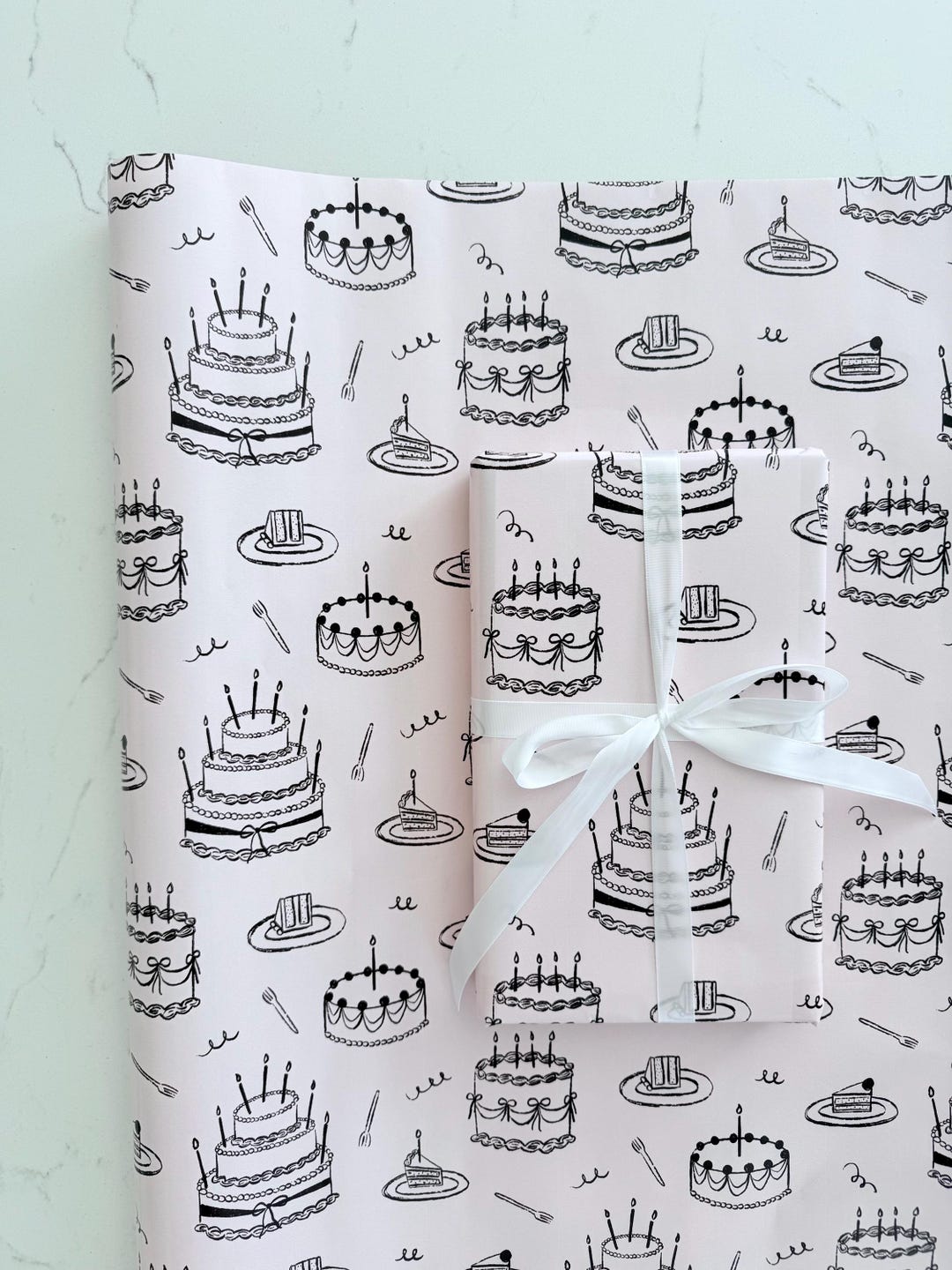 Vintage Cake Birthday Wrapping Paper Roll – 24"x118" Gift Wrap for ...