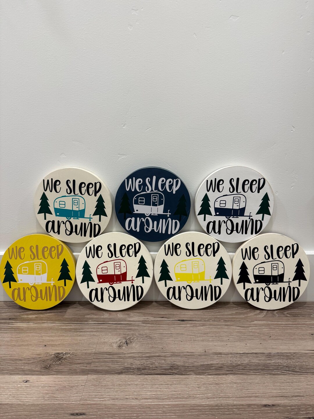 We Sleep Around Camp Trailer Decor Sign - Etsy