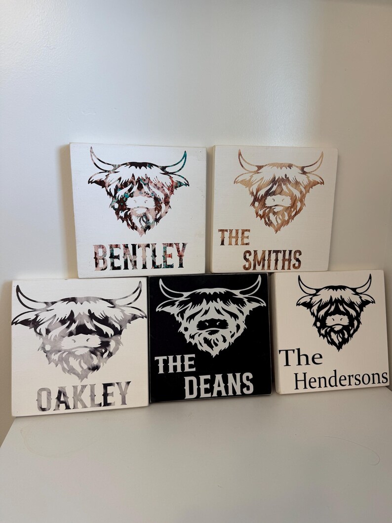 Personalized Highland Cow Sign - Etsy