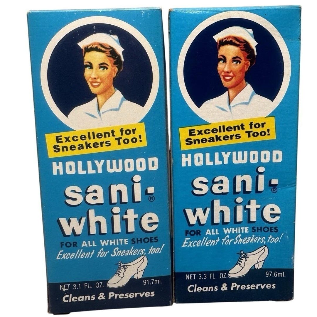 Vintage Hollywood Sani-white Shoe Cleaner for All White Shoes Sneakers ...