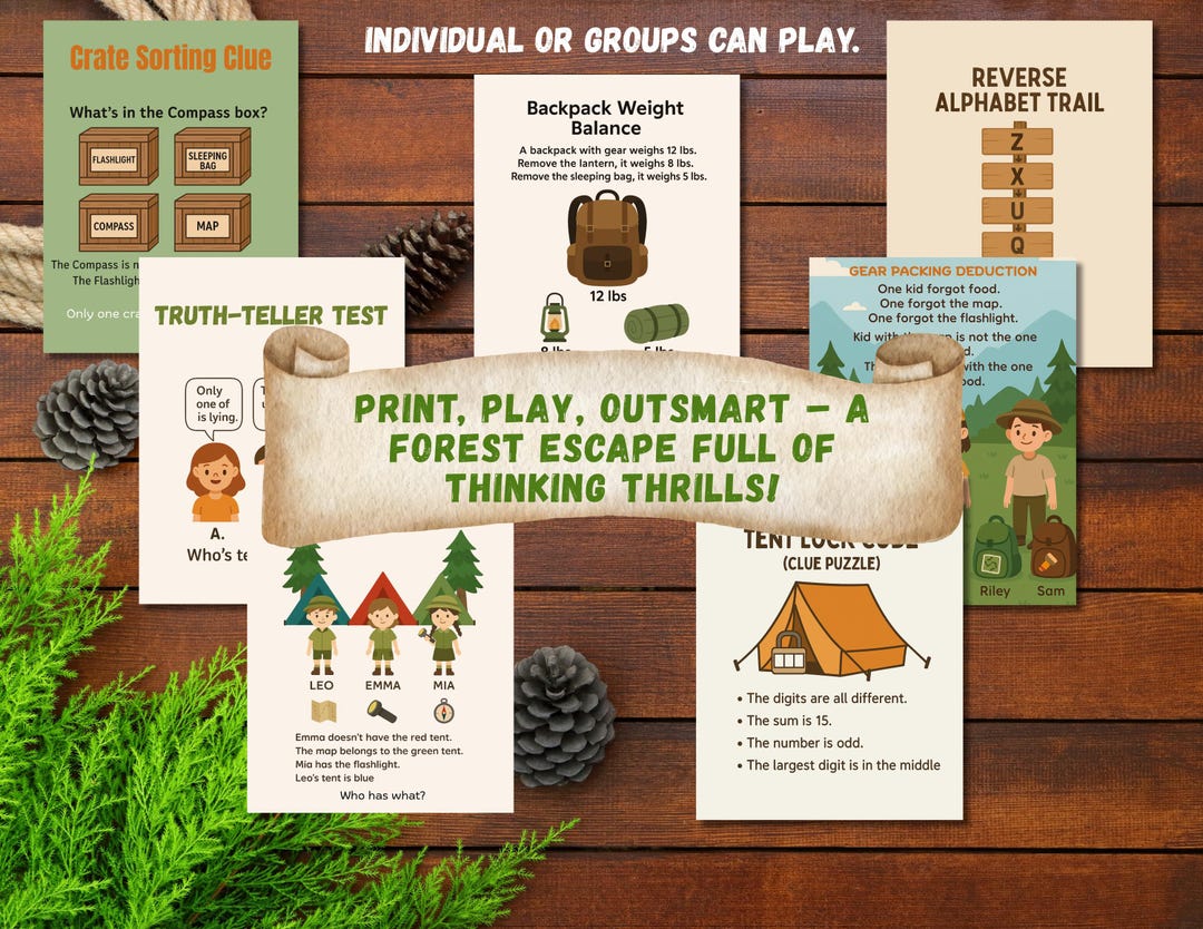 Escape the Wild Woods Printable Puzzle Pack | 16 Pages of Educational ...