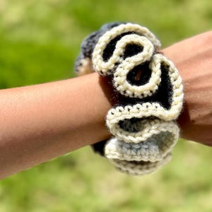 Scrap Yarn Crochet Scrunchie Black Multi - Etsy