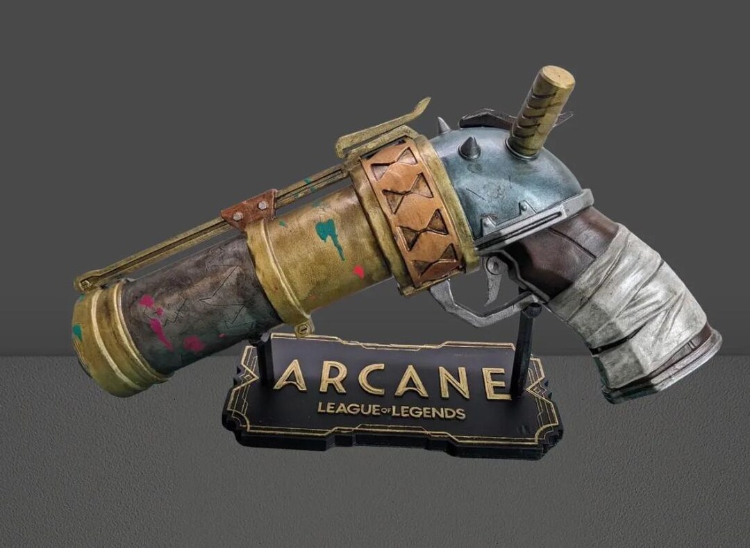 Arcane Jinx Pistols - Full-scale 3D Printed Replica With Stand - Hand ...