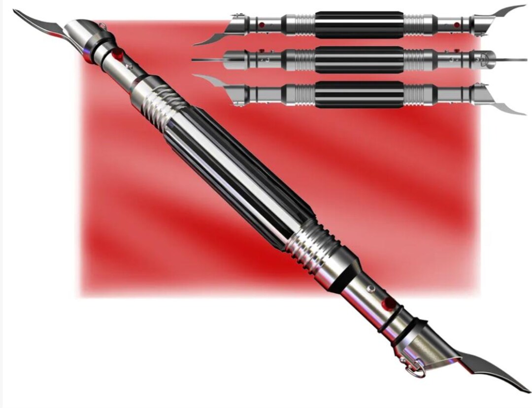 Savage Opress Lightsaber, 3D Printed Double-bladed Sith Prop, Star Wars ...