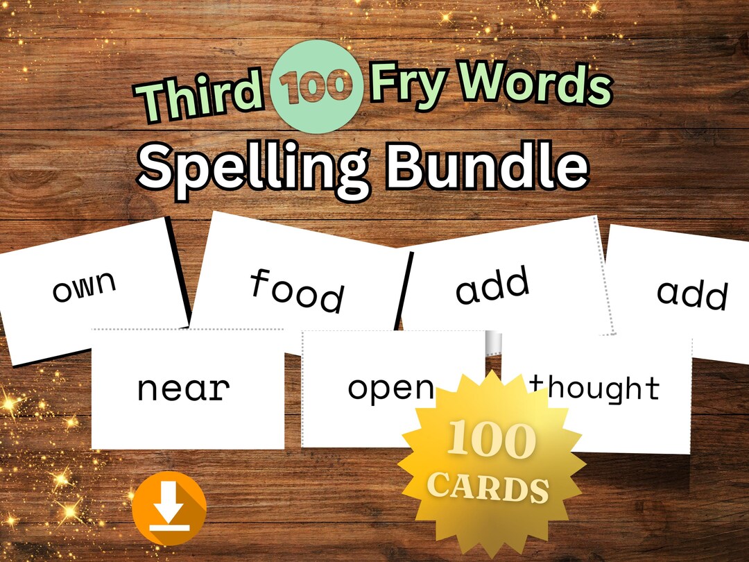 Third 100 Fry Words | Flashcards | High Frequency Spelling Bundle | Fry ...