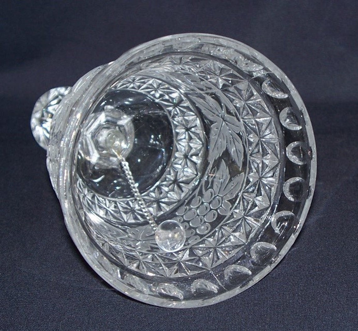 Pressed Glass Bell With Frosted Grapes and Leaves - Etsy