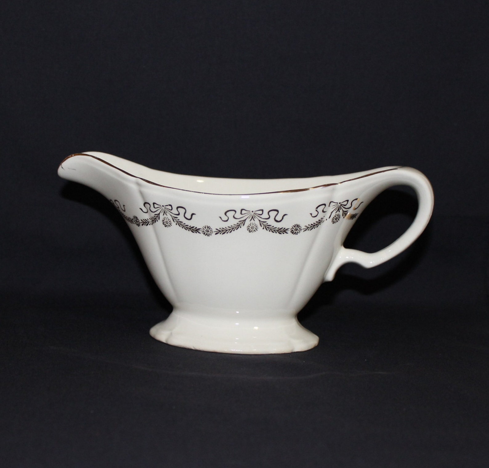 1940's Edwin Knowles Gold Leaf Swag Gravy Pitcher - Etsy