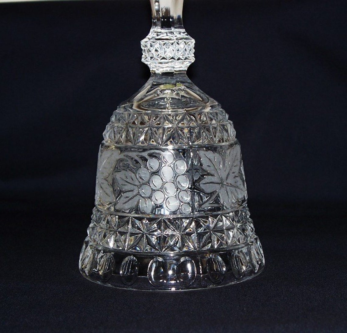 Pressed Glass Bell With Frosted Grapes and Leaves - Etsy