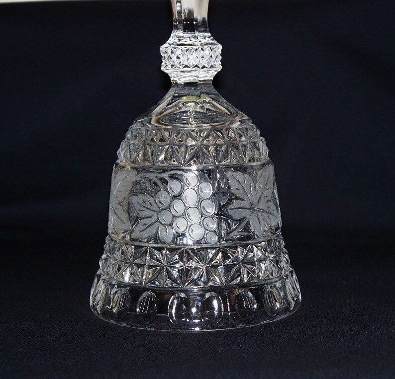 Pressed Glass Bell With Frosted Grapes and Leaves - Etsy