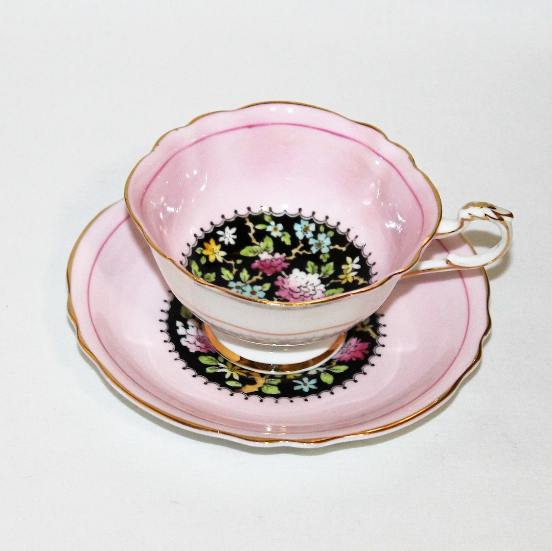 Paragon Hand Painted Pink Tea Cup and Saucer With Floral - Etsy