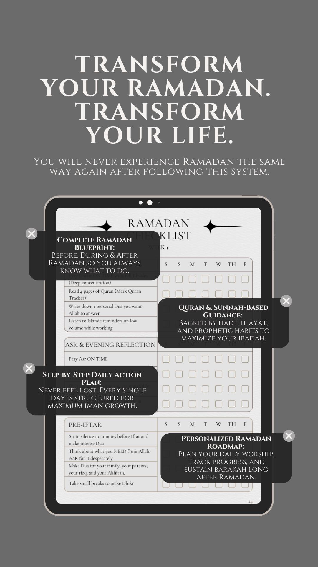 Ramadan Planner Journal for Goal-setting, Reflection, Duas, Prayer ...