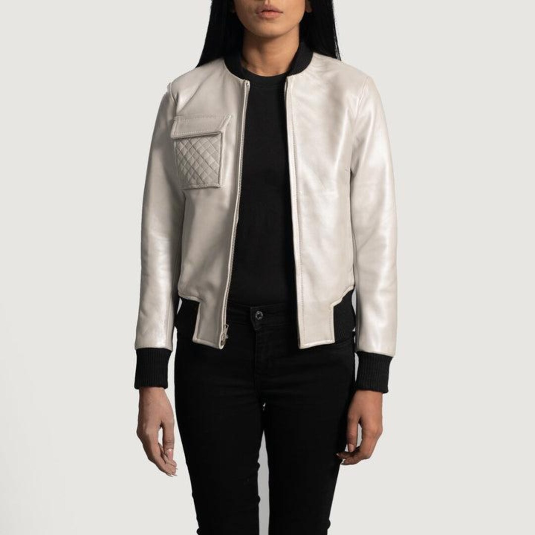 Bomber Jacket Women's Sewing Pattern Real Sheepskin Leather, Quilted ...