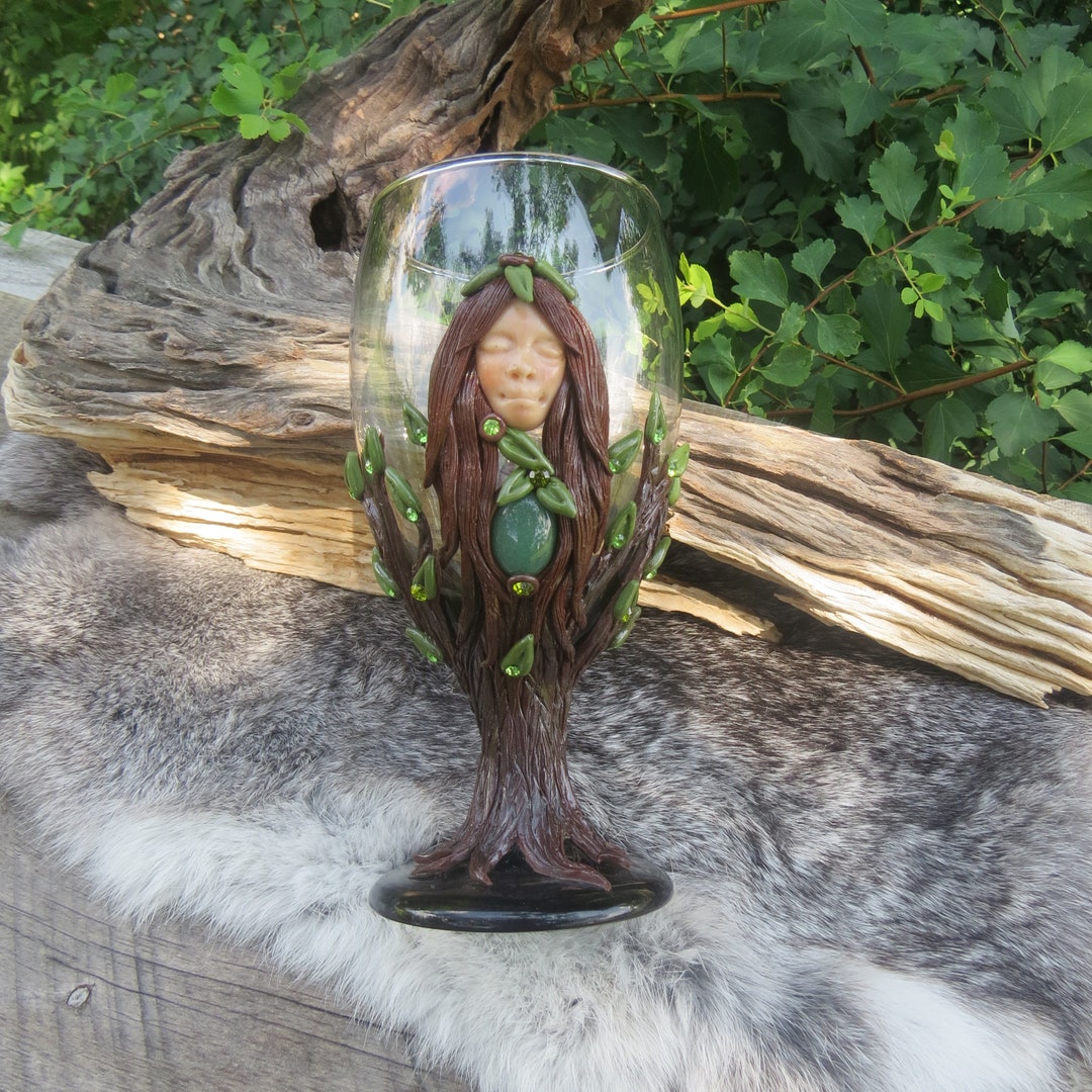 Nature Goddess Chalice, Witch's Altar Chalice, Wicca Pagan Goblet ...