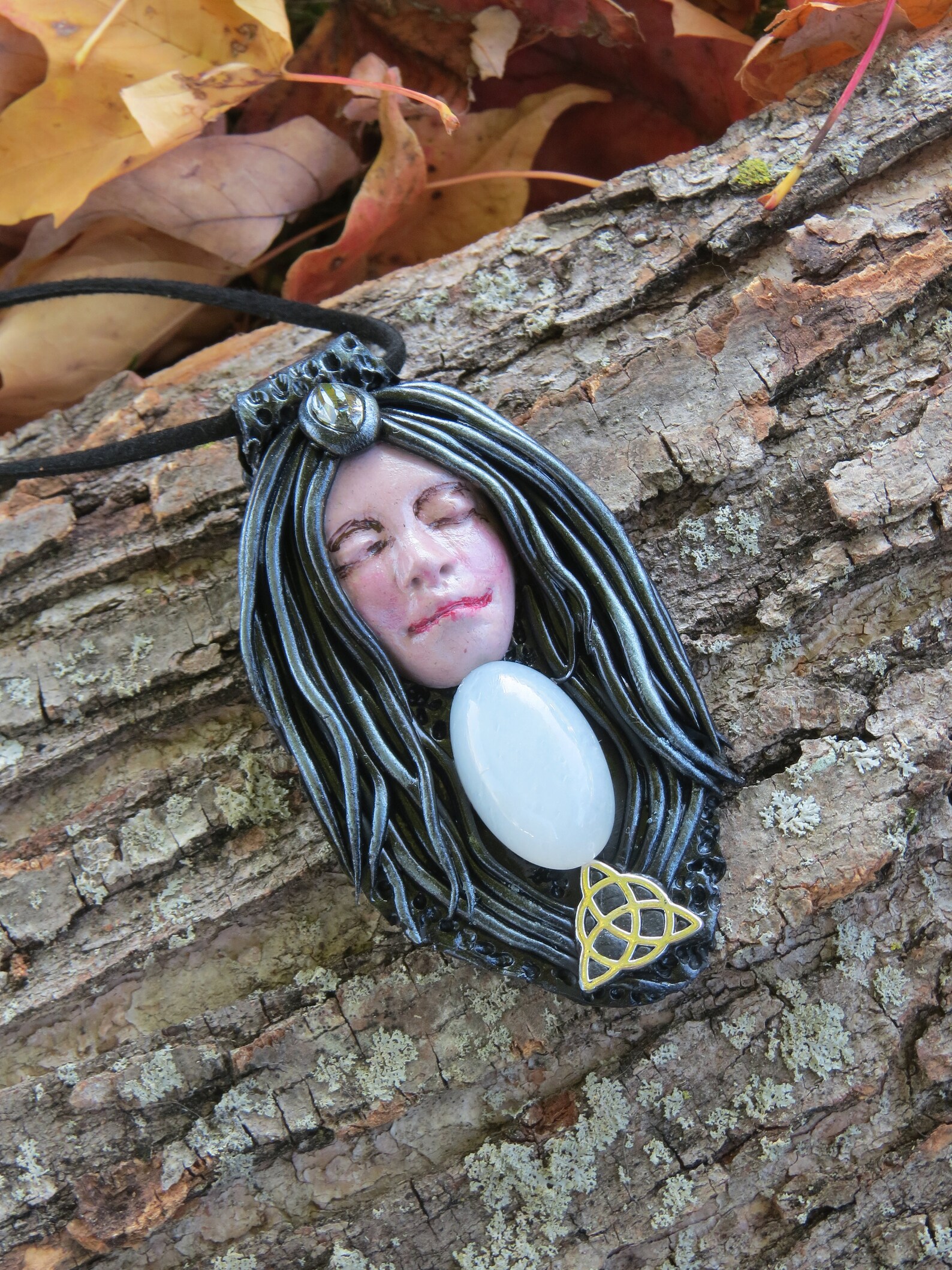 Goddess Protection Amulet, Moonstone Necklace, Witchcraft and Wicca ...