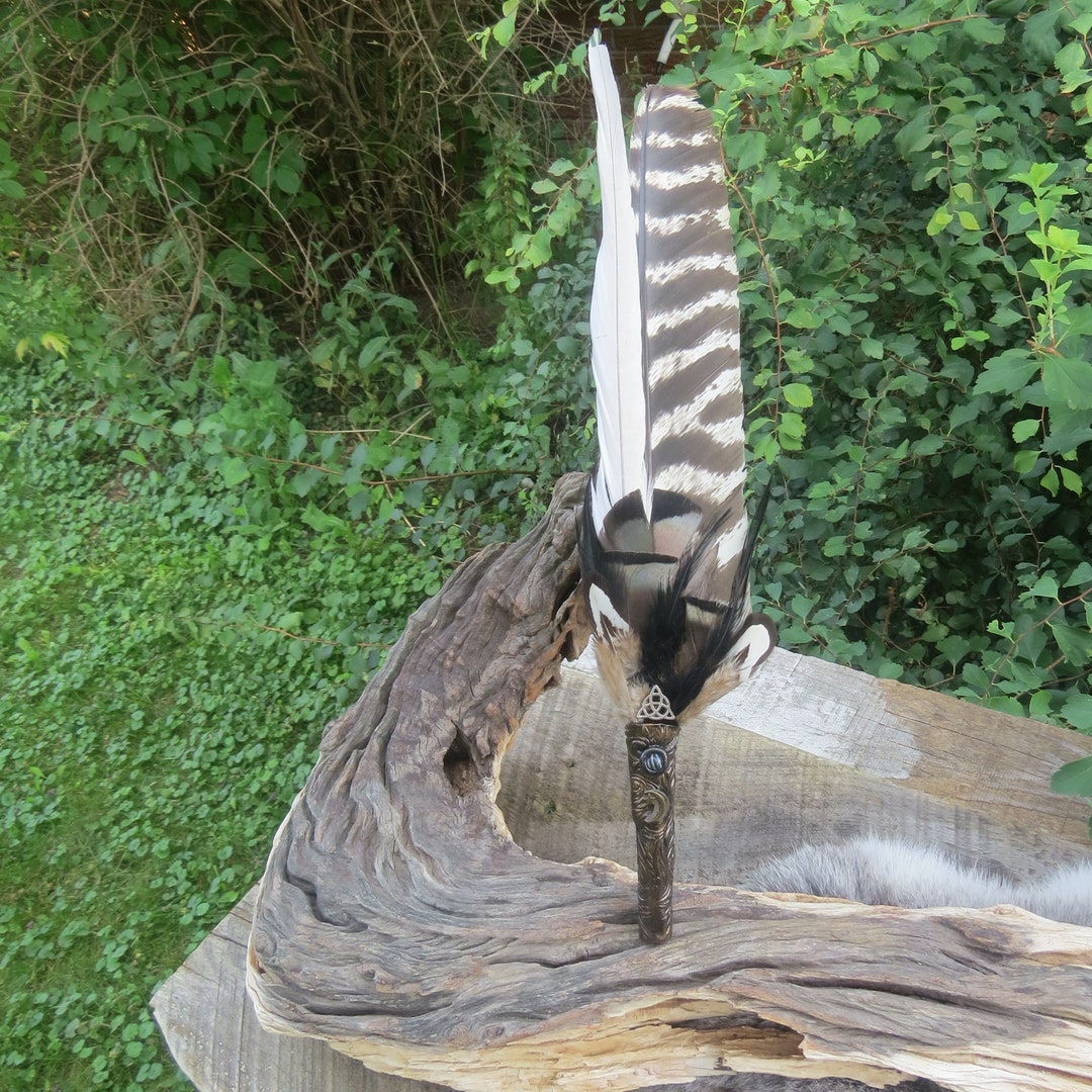 Smudging Feather, Sage Energy Clearing Wand, Witchcraft, Wicca Pagan ...