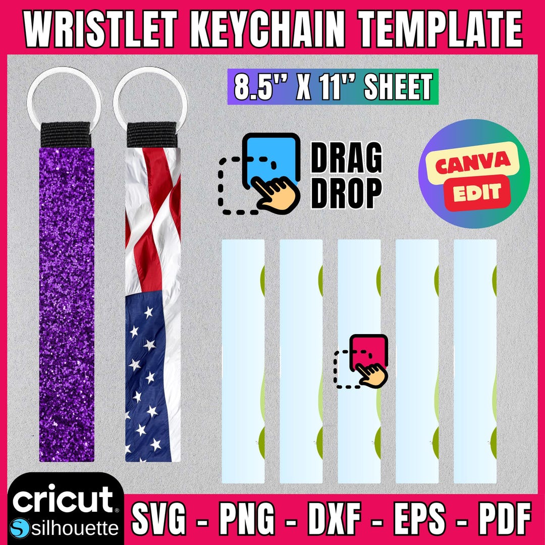 Wristlet Keychain Sublimation Template, Wrist Fob Template, Neoprene ...