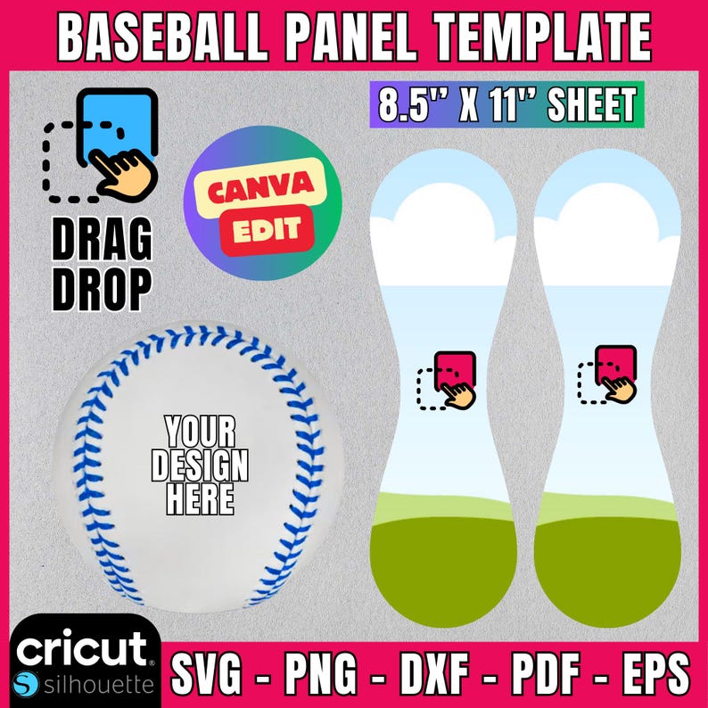 Baseball Panel Template Svg, Baseball Leather Blank Template, Photo ...