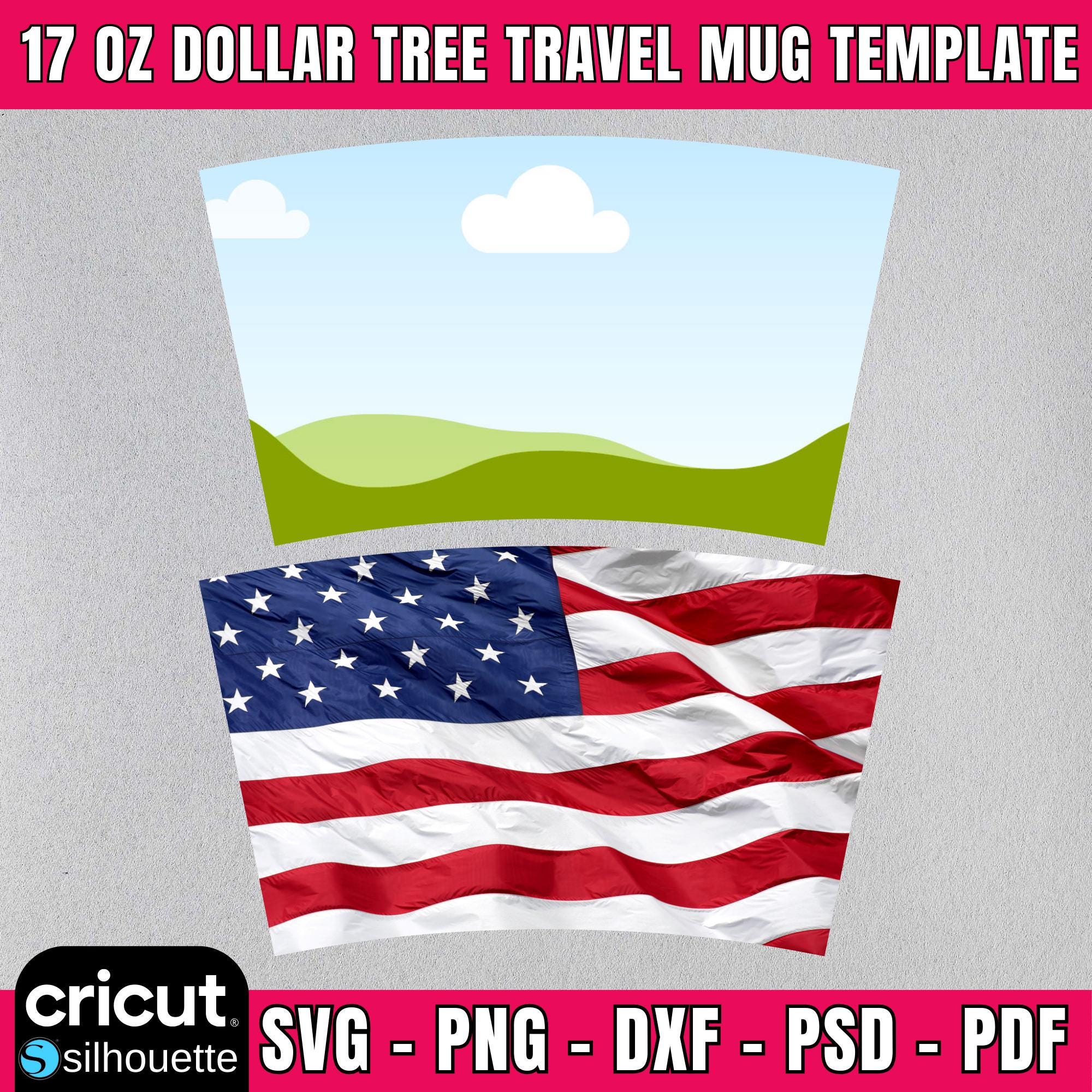 17oz Dollar Tree Travel Mug Template, Travel Coffee Cup Sublimation ...