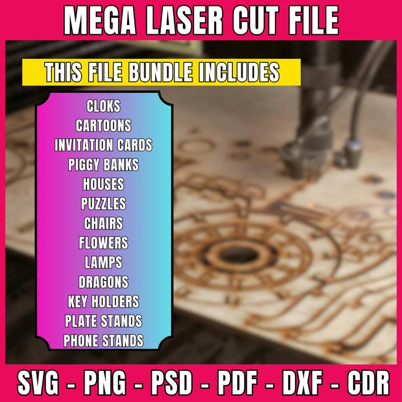 Mega Laser Cut Bundle, Laser Cut File, Engraving Patterns, Metal ...