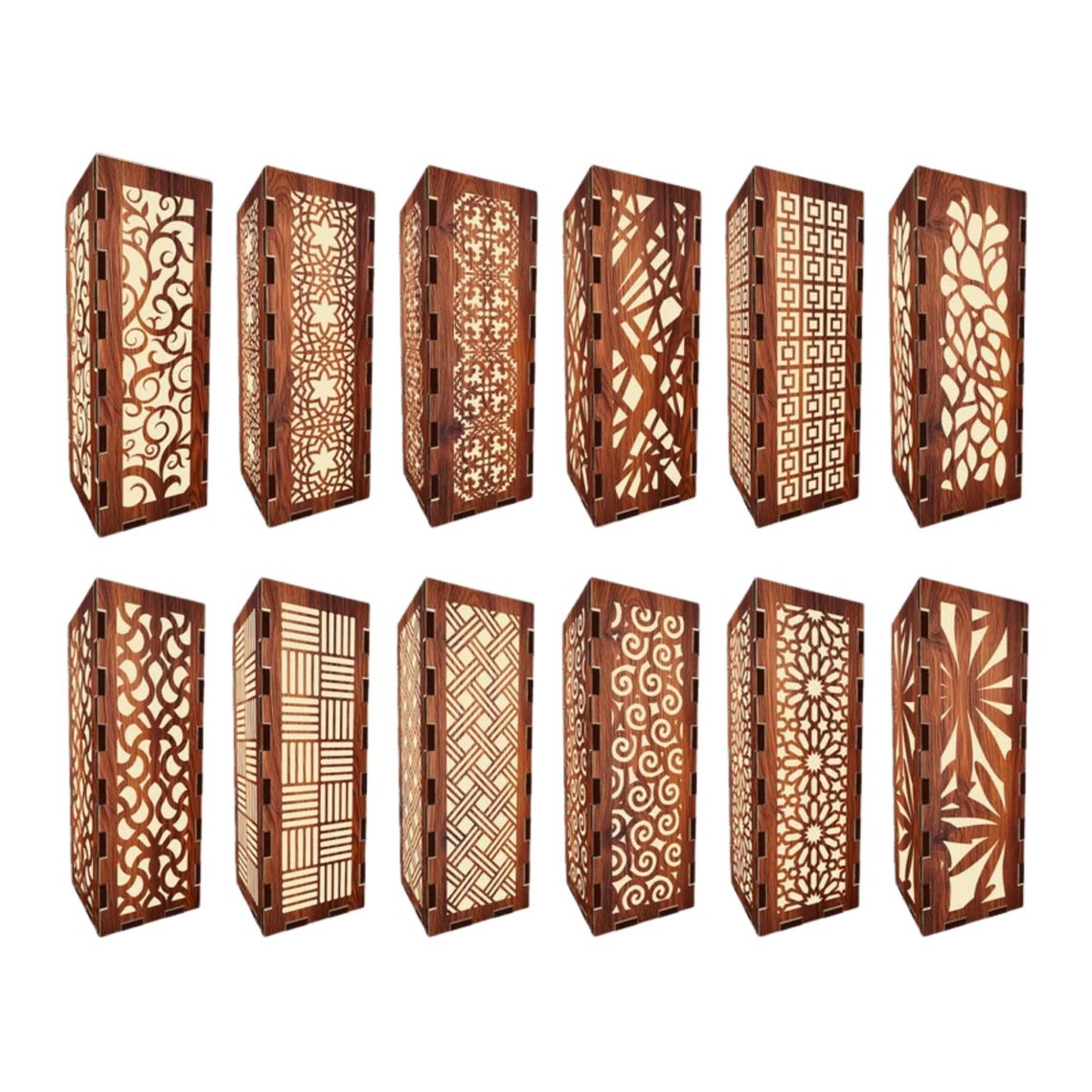 Wood Night Lights Template, Tealight Candle Holder, Tealight Lantern ...
