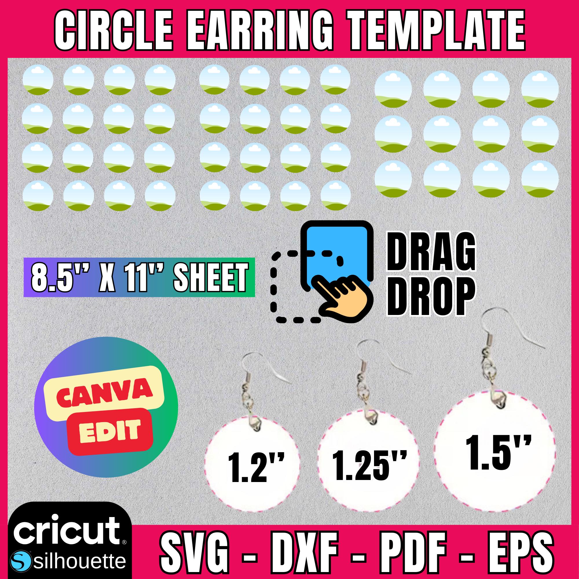 Circle Earring Template Bundle Svg, Earring Template Svg, Circle ...