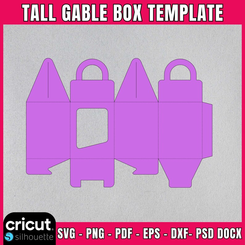 6 Size Tall Box Template BUNDLE, Tall Box Svg, Box With Handle Template ...