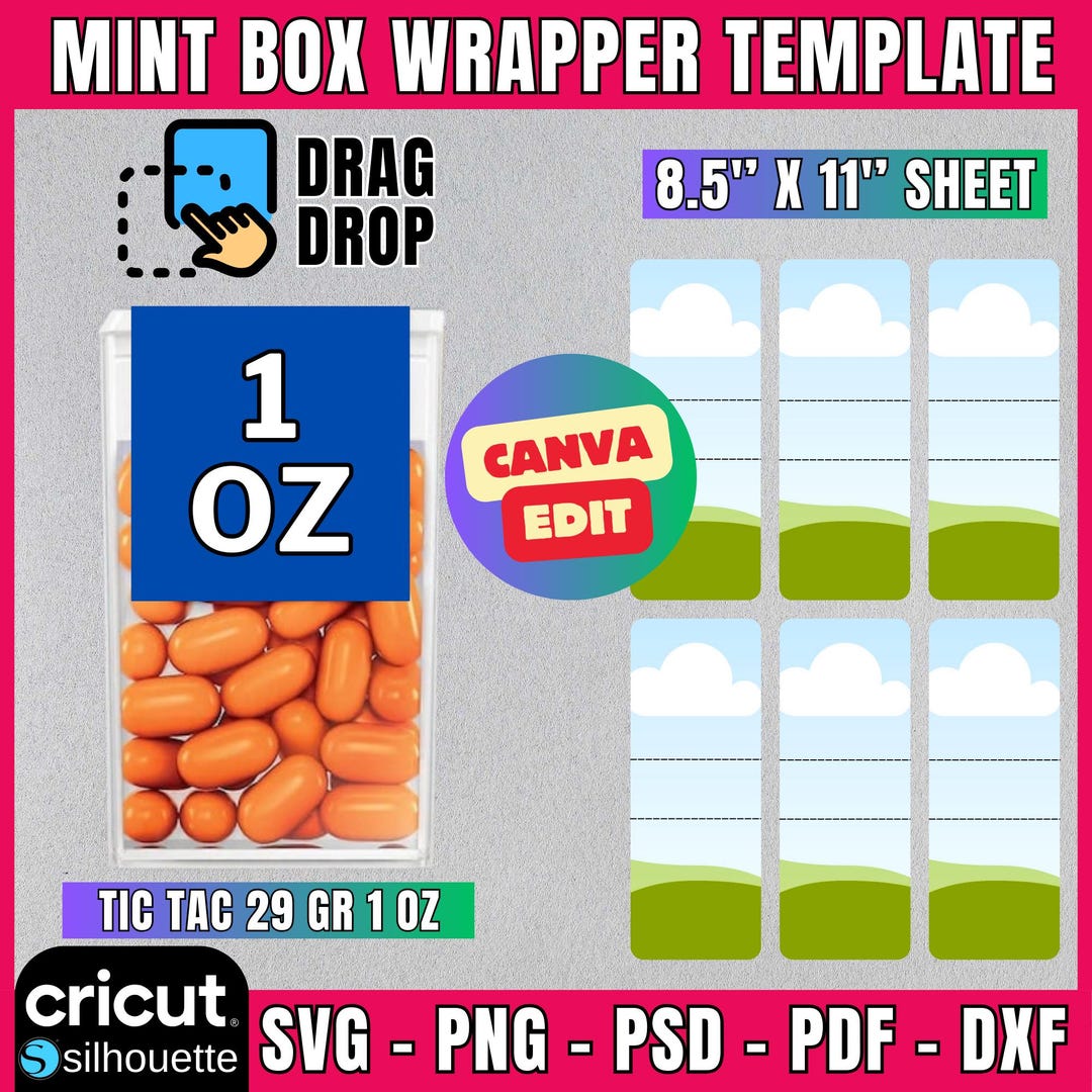 1oz Mint Label Template, Mint Sticker Label, Mint Box Wrapper Template ...