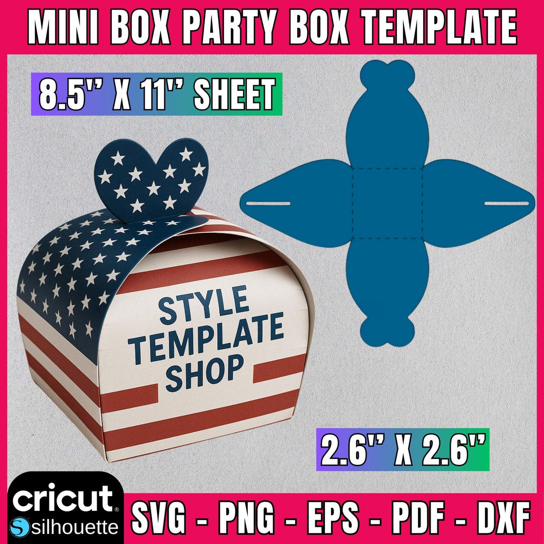 Mini Party Box Template, Gable Box Template, Party Gable Box Template ...