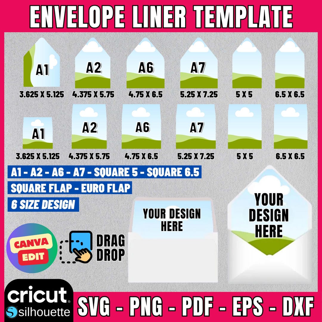 Envelope Liner Template, Custom Envelope Liner, Drag and Drop Envelope ...