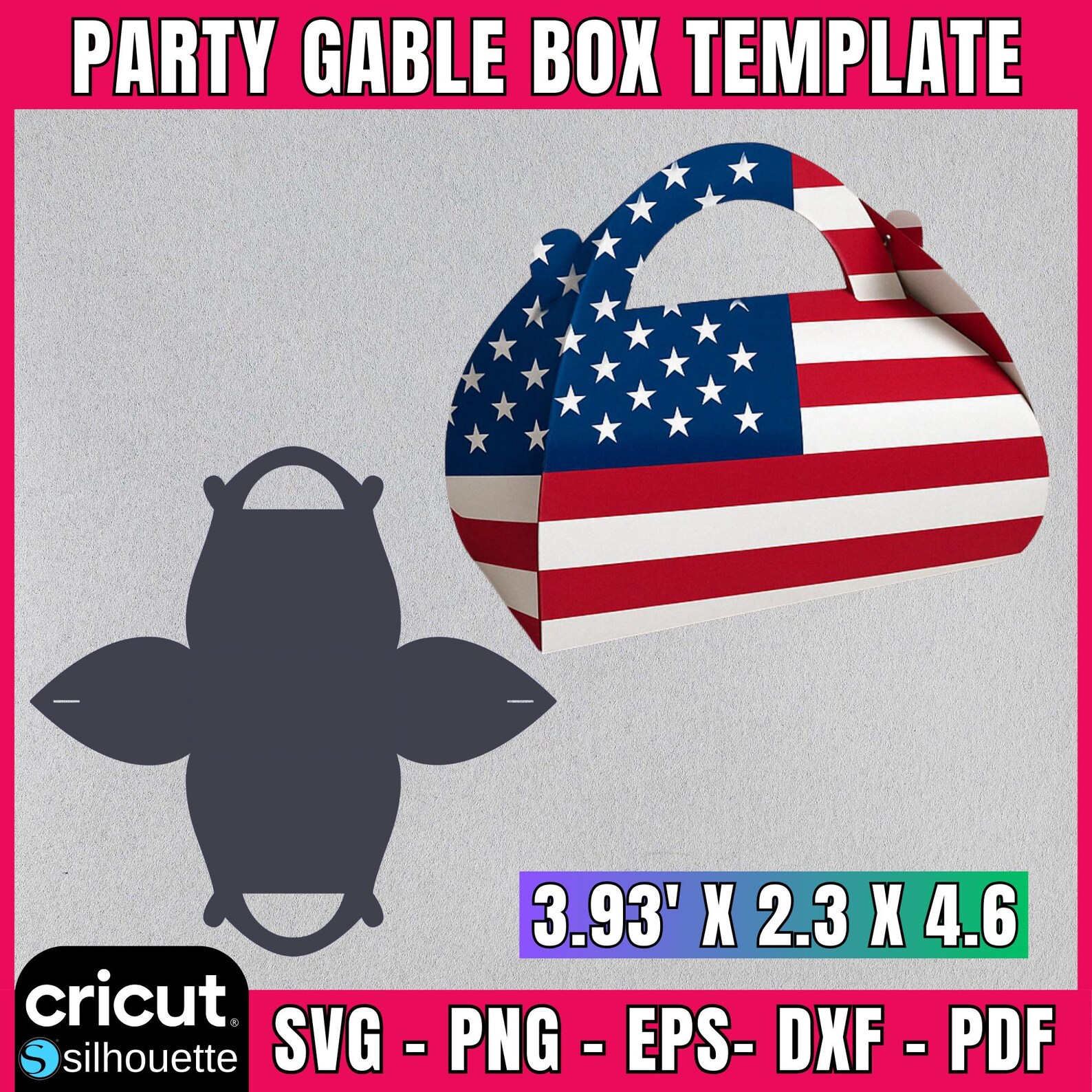 Gable Box Template, Party Gable Box Template, Box Svg, Gift Box Svg ...