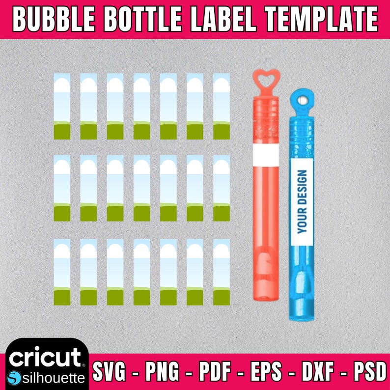 Bubble Bottle Label Template, Bubble Bottle Sticker Template, Bubble ...