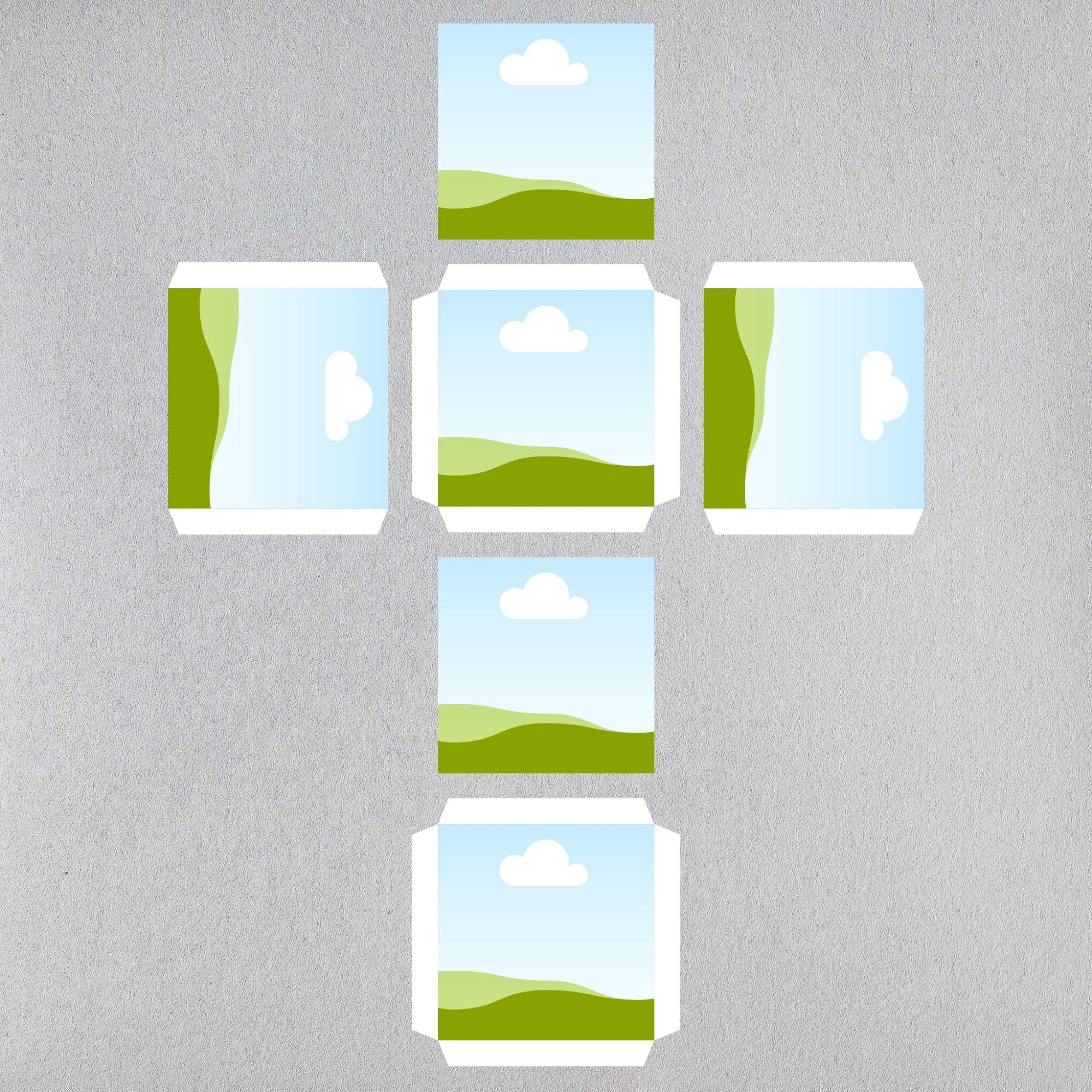 Photo Cube Template, Custom Photo Cube Box, Photo Box Template, 3D Cube ...