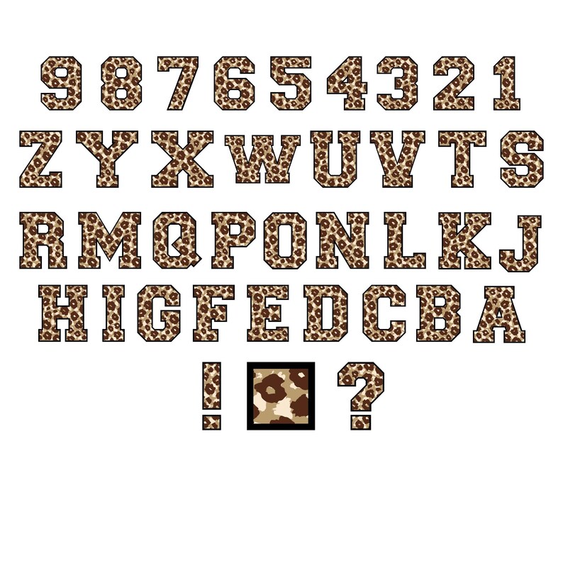 Safari Animals Skin Alphabet Doodle Letters , Leopard Print, Animal ...