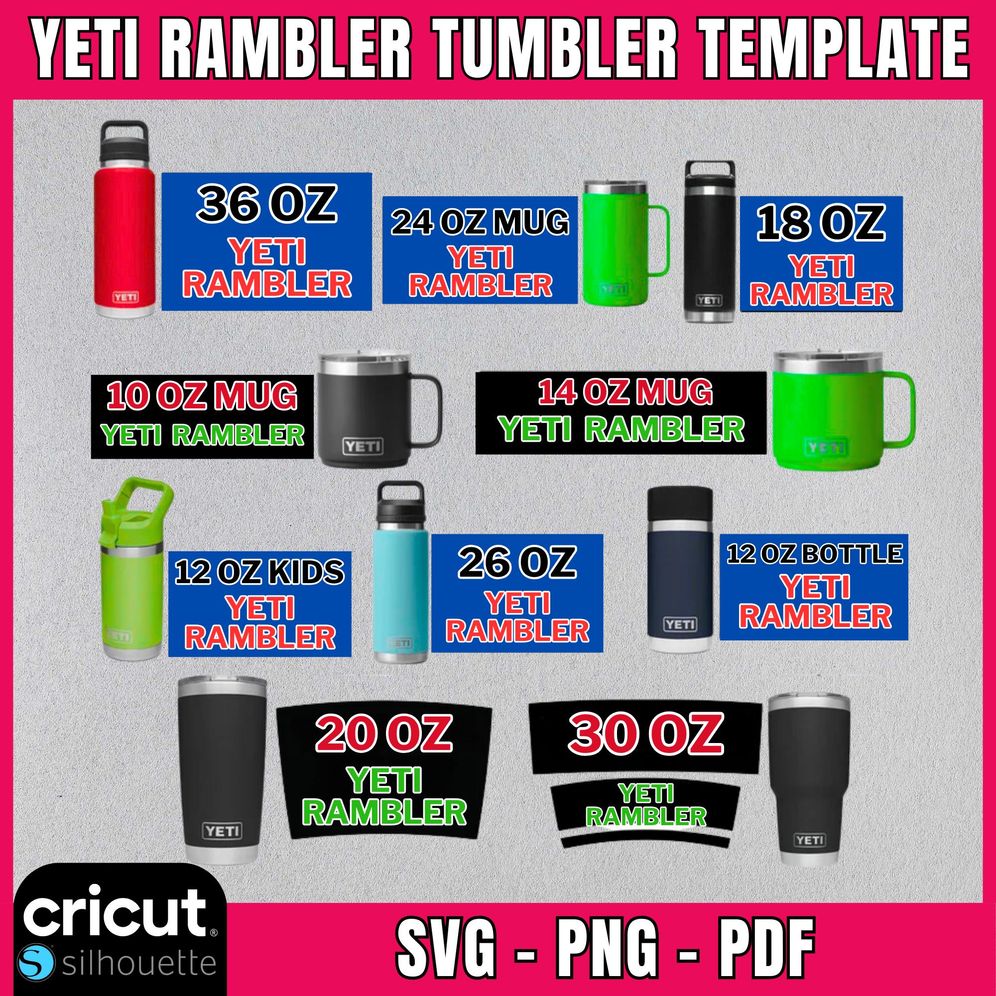 10 Size YETI Rambler Tumbler Template Bundle, Yeti Tumbler Template Svg ...