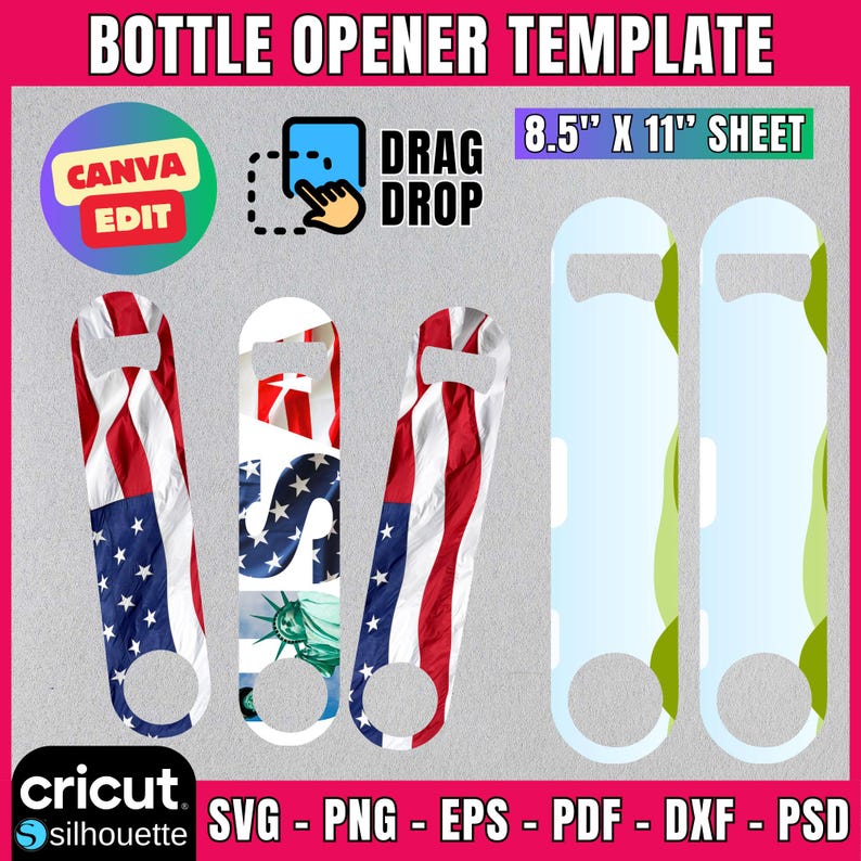 Bottle Opener Template Svg, Sublimation Template, Sublimation Template, Beer Bottle Opener ...