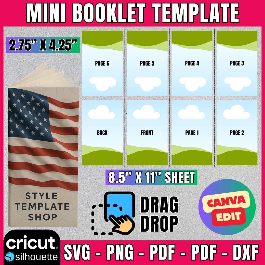 Booklet Template, Mini Coloring Book Template, Fold Book Template ...