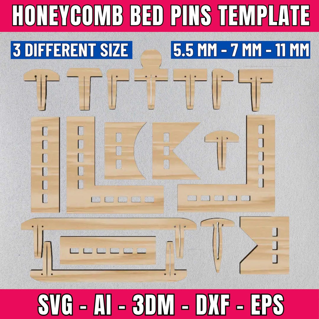 Honeycomb Bed Pins, Glowforge Pins, Honeycomb Pins Svg, Laser Cut Pins ...