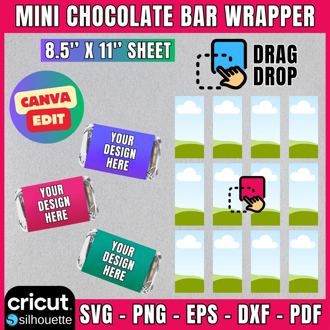 Mini Chocolate Svg Wrapper Template, Candy Bar Wrapper Svg, Mini Candy ...