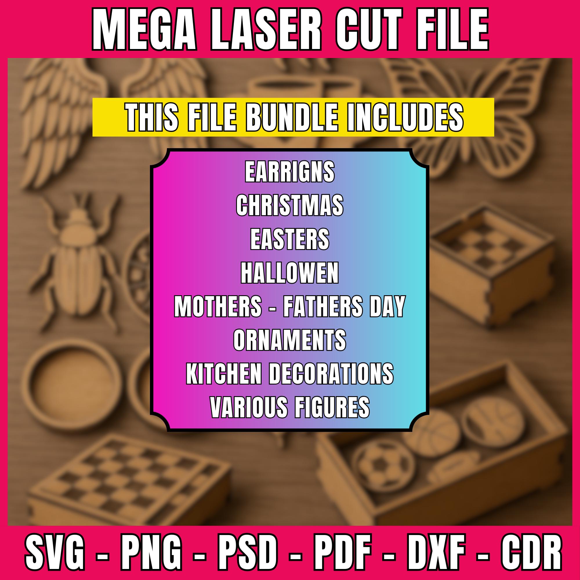 Mega Laser Cut Bundle, Laser Cut File, Engraving Patterns, Metal ...