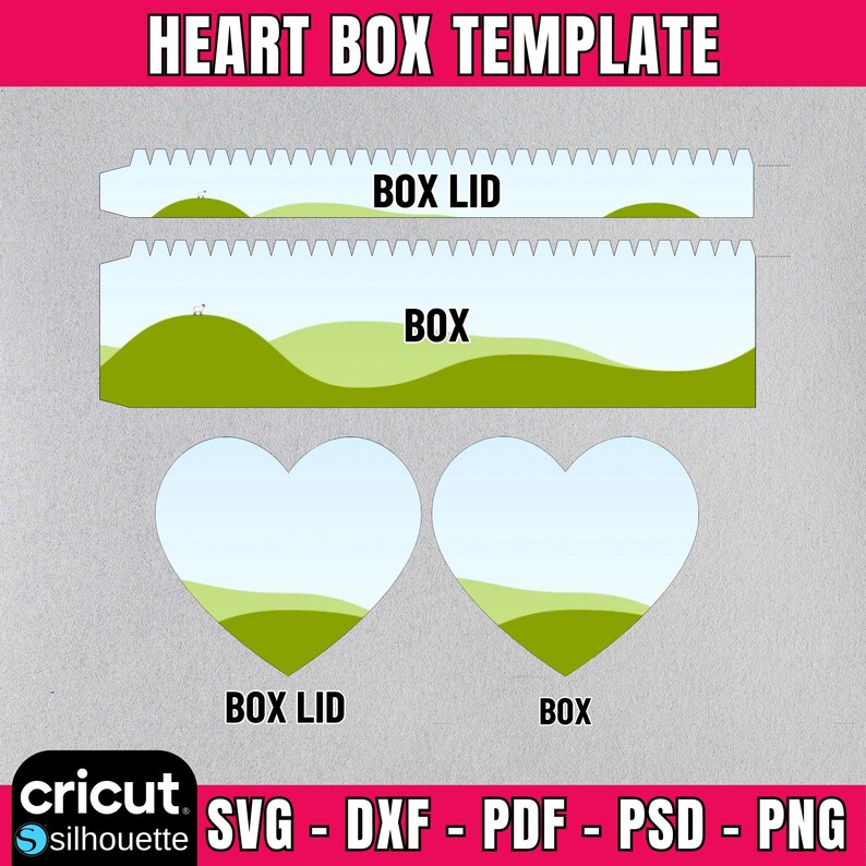 Heart Box Svg, Heart Box Template, Heart Box Die Cut, Box Svg, Party ...